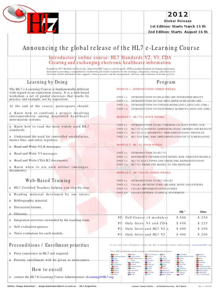 Elearning Brochure HL7 | PDF | Information Science | Computing