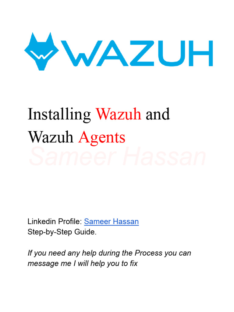 Step-By-Step Guide To Install Wazuh and Wazuh Agent | PDF | Sudo | Operating System Technology