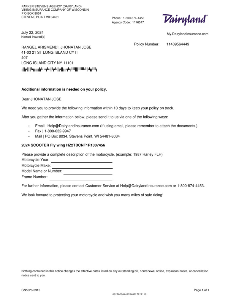 Letter - Cycle Description Requested Letter | PDF