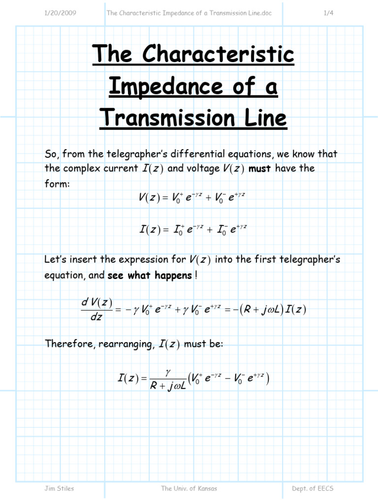 Characteristic Impedance of Transmission Line | PDF | Transmission Line ...