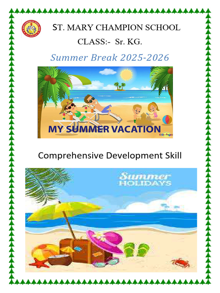 Summer Assignment for Sr. KG 2026 | PDF