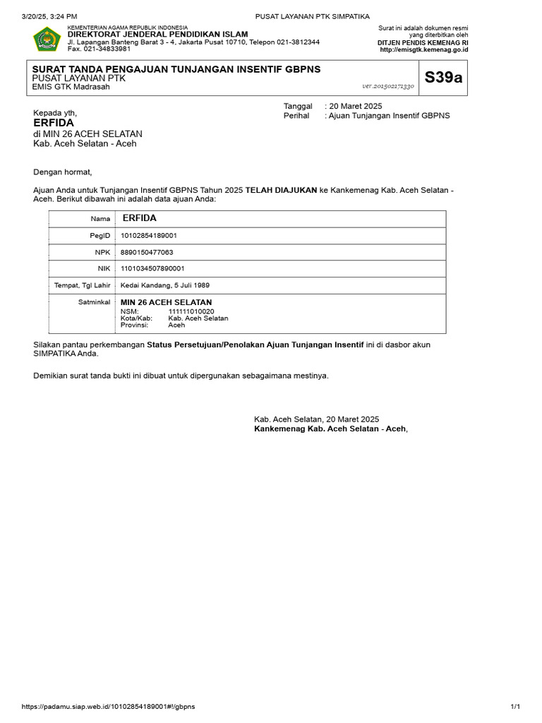 Ajuan Gbpns-Erfida | PDF