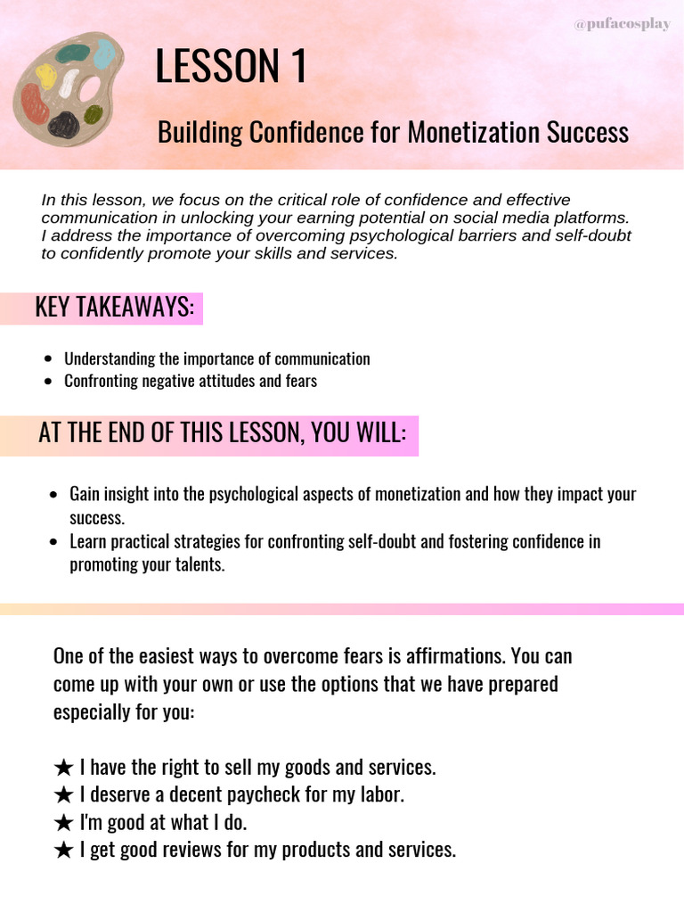 2.1 Monetization Course - Lesson 1 | PDF