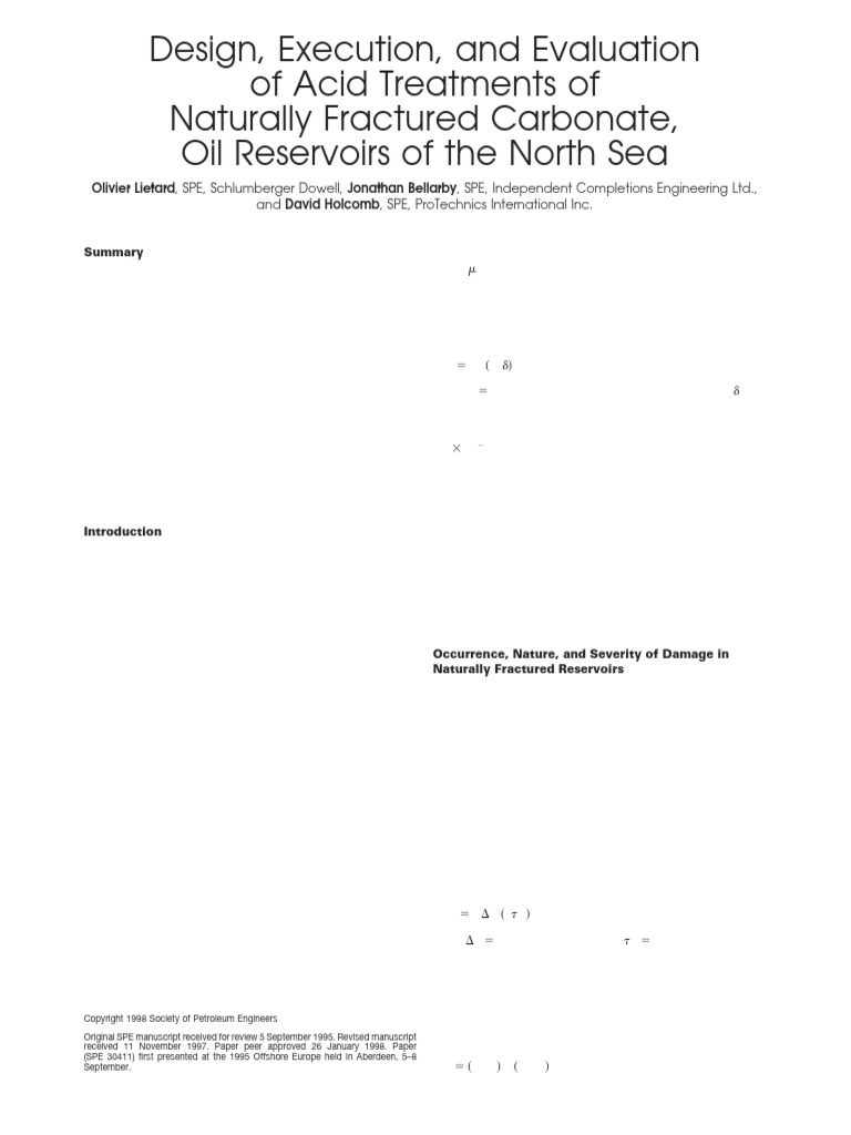 SPE 30411 Machar Design 2 | PDF | Petroleum Reservoir | Oil Well