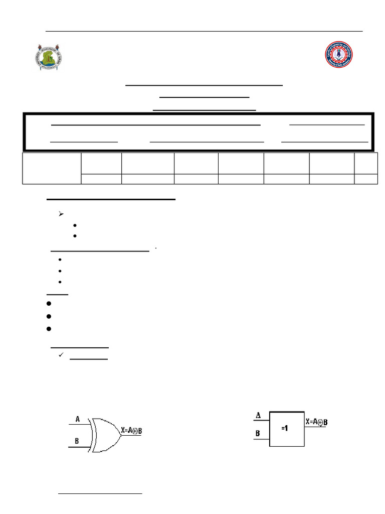 DLD - Lab3 Xor and Xnor Gates | PDF | Logic Gate | Mathematical Logic