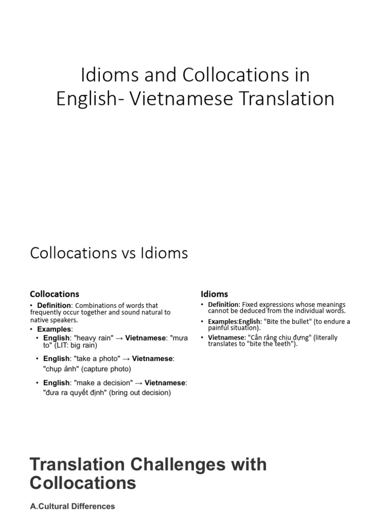 Collocations and Idioms-Translation | PDF