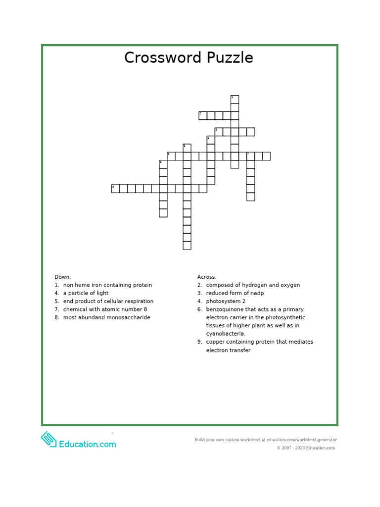 Crossword Puzzle | PDF