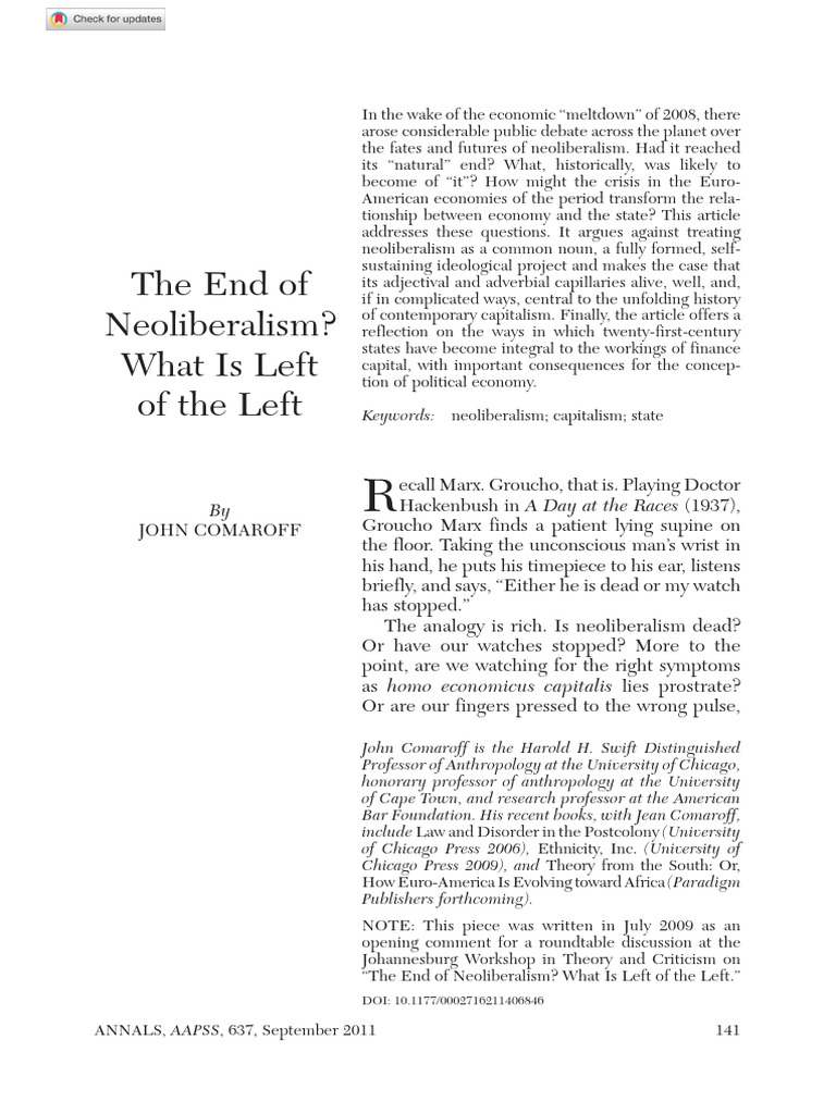 Neoliberalism's Future Post-2008 Crisis | PDF | Neoliberalism | Capitalism