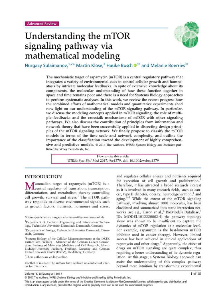 WIREs Mechanisms of Disease - 2017 - Sulaimanov - Understanding The ...