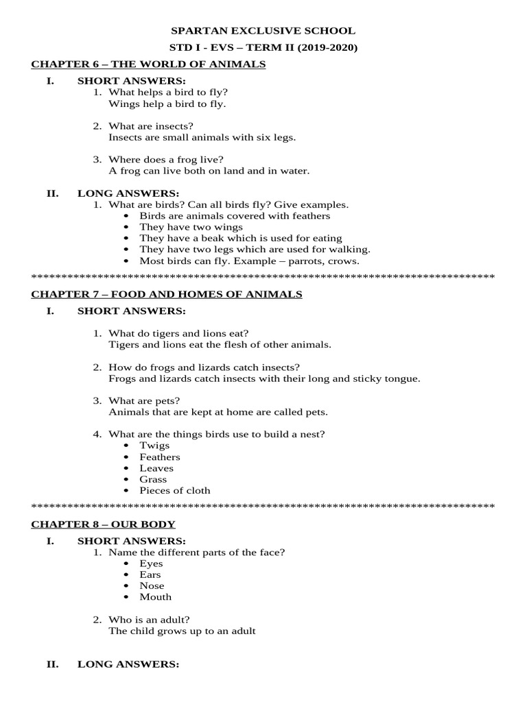 STD 1 - Evs Term 2 Einstein | PDF | Foods | Meal