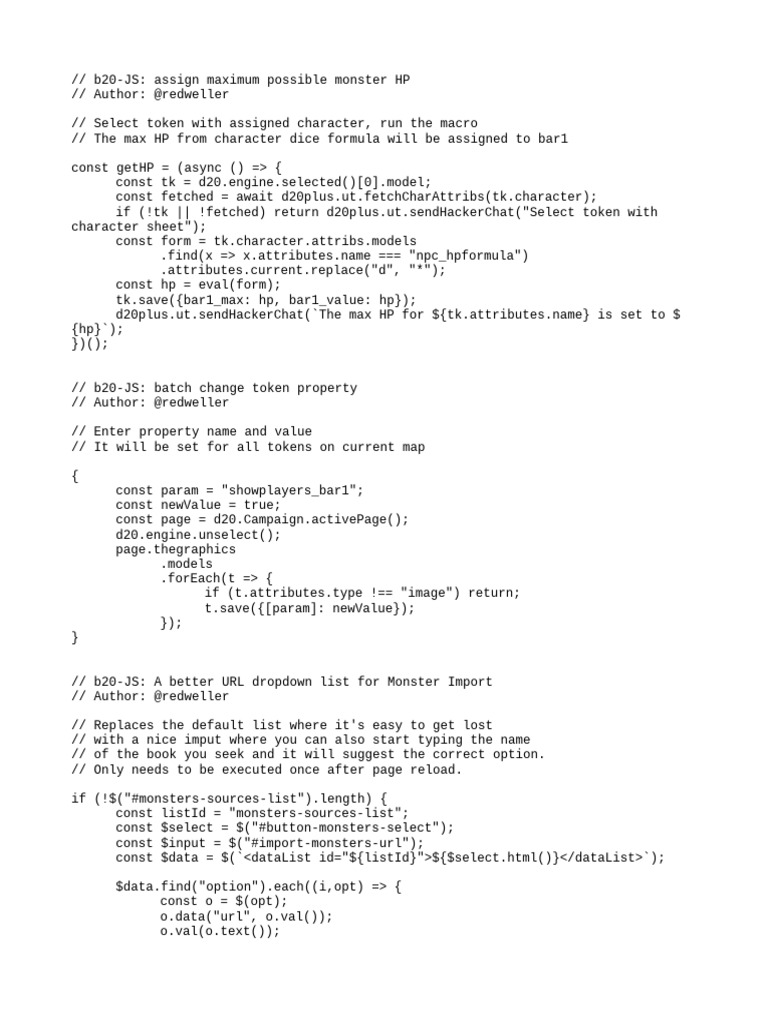Examples of JSMacros | PDF | Computing | Computer Programming