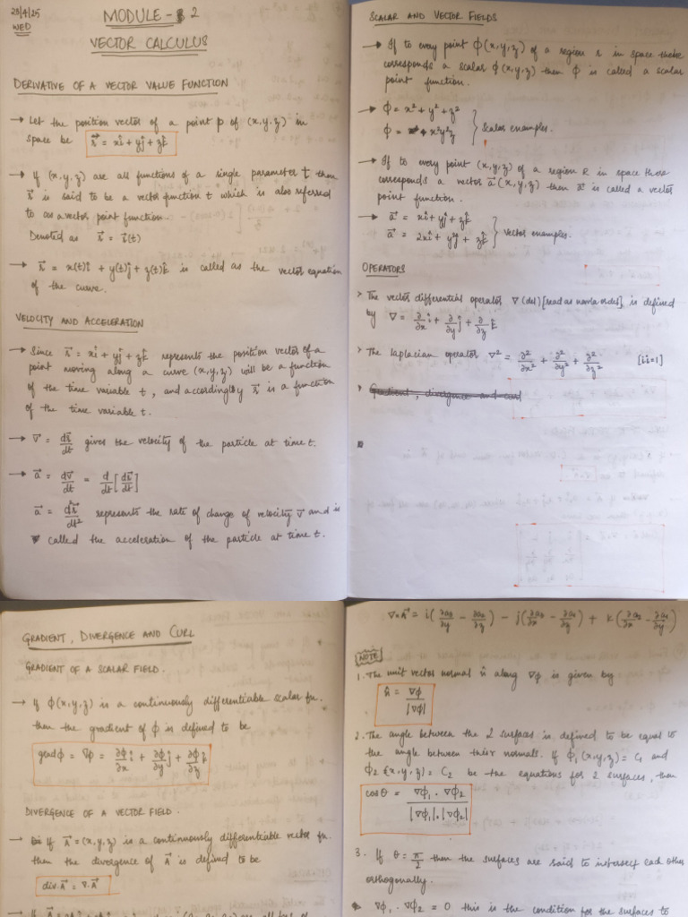 Module 2 - Vector Calculus | PDF | Functional Analysis | Mathematical Objects