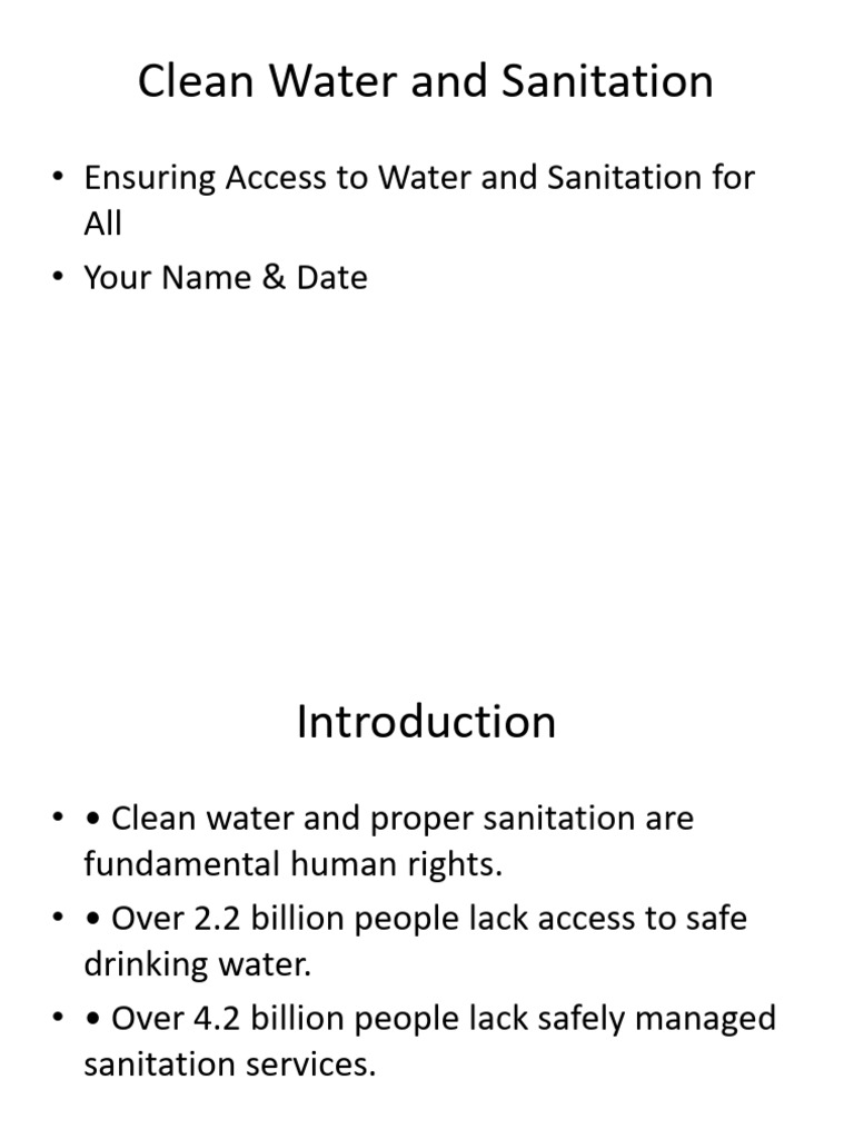 Importance of Clean Water & Sanitation | PDF