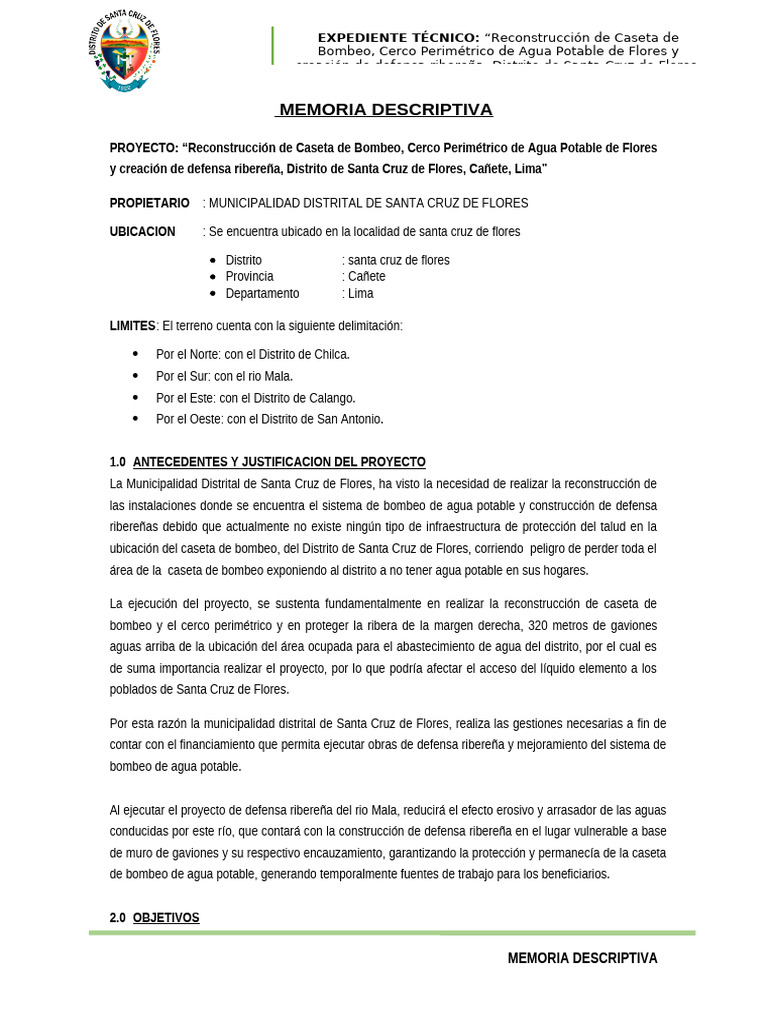 MEMORIA DESCRIPTIVA | PDF | Clima | Agua