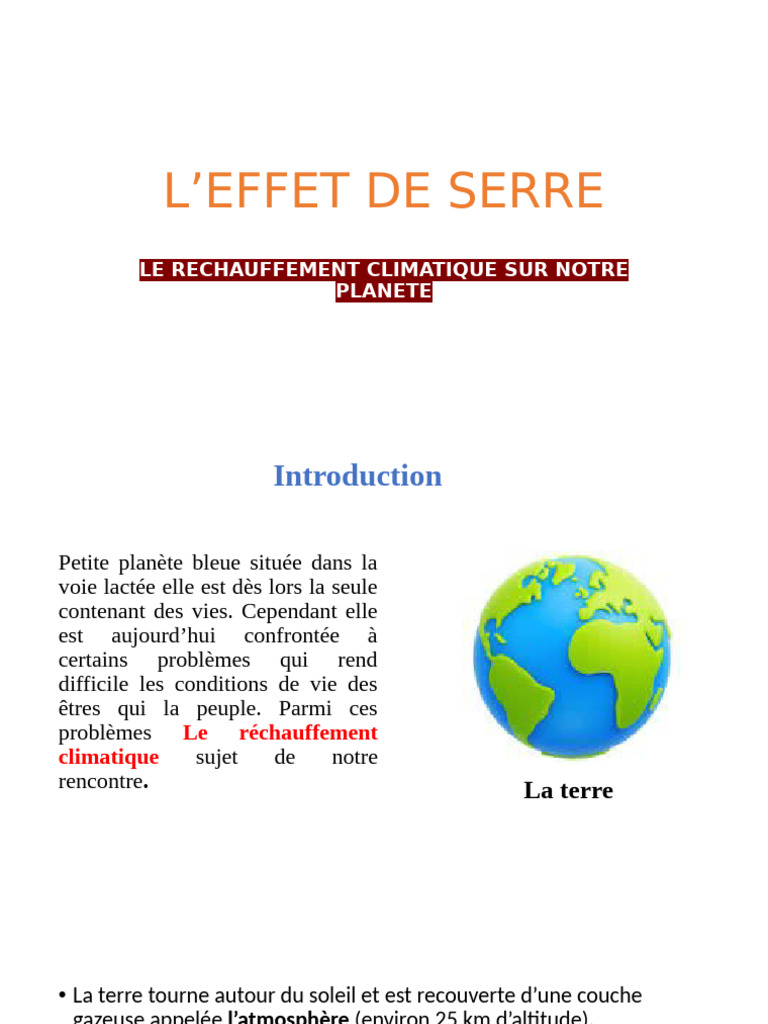 L’EFFET DE SERRE | PDF | Effet de serre | Ultra-violet