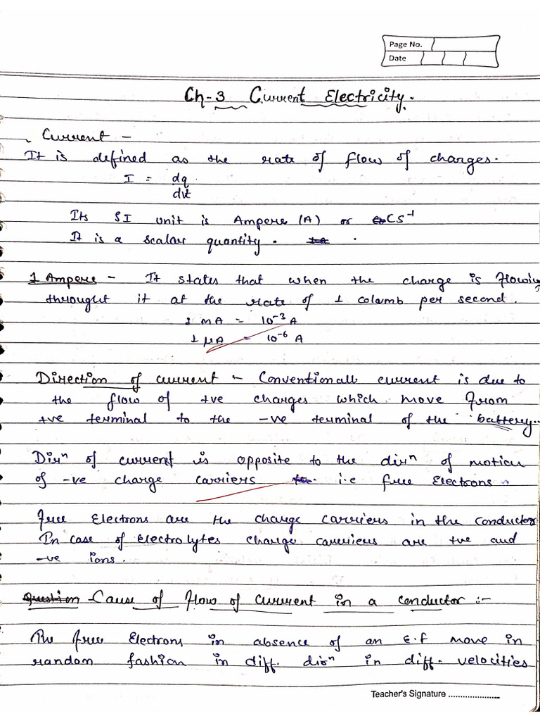 C-3 Current Electricity Handwritten Notes | PDF