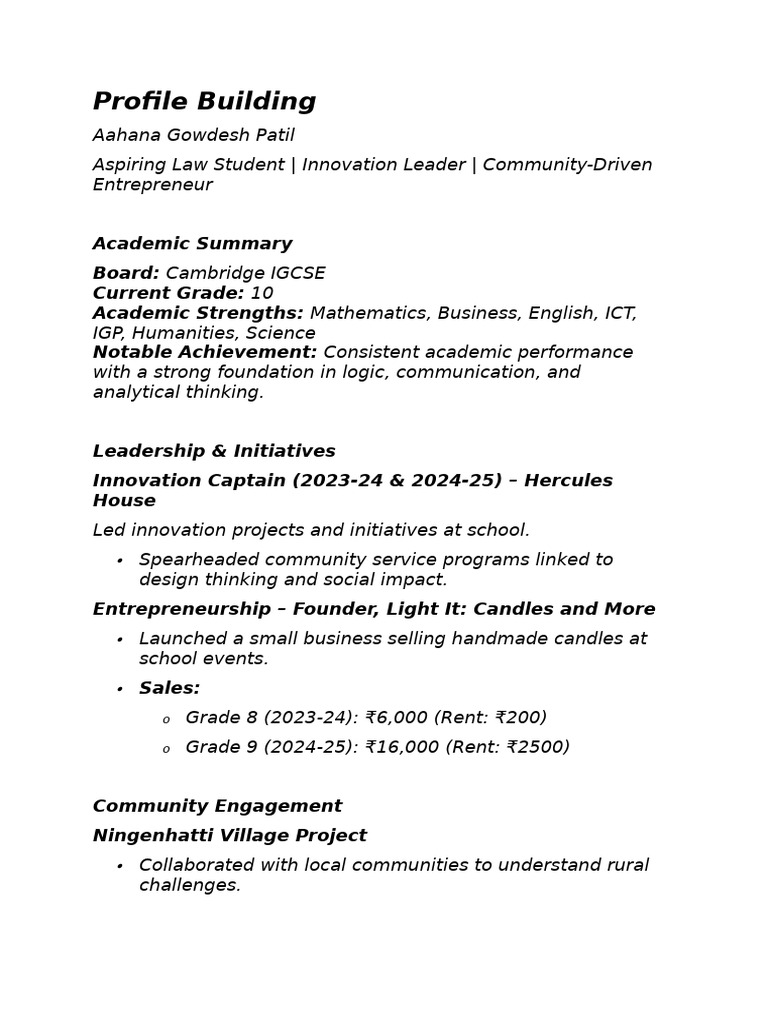 Profile Building | PDF