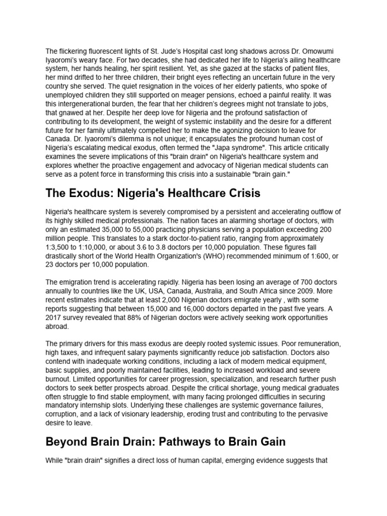 Brain Drain To Brain Gain: Can Student Advocacy Re... | PDF | Human ...
