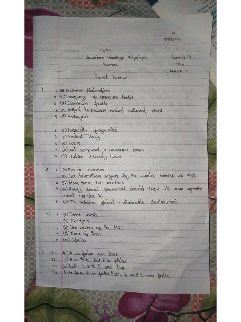 Social Answer Sheet | PDF