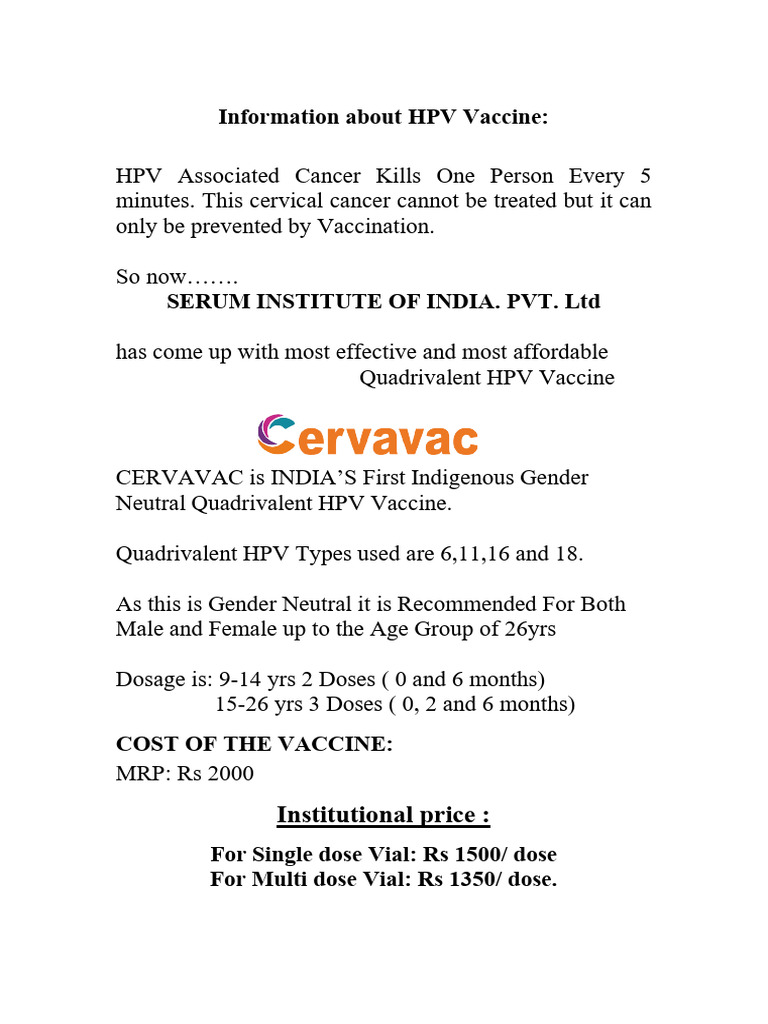 Cervavac Flyer | PDF