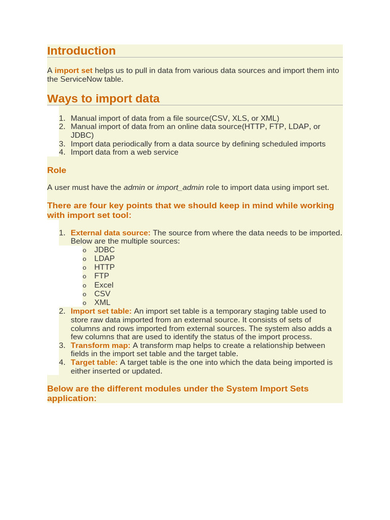 Introduction To Import Sets | PDF | Table (Database) | Microsoft Excel