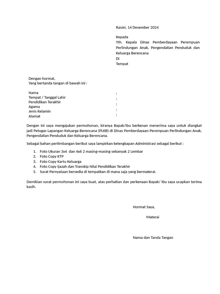 Contoh Lamaran | PDF