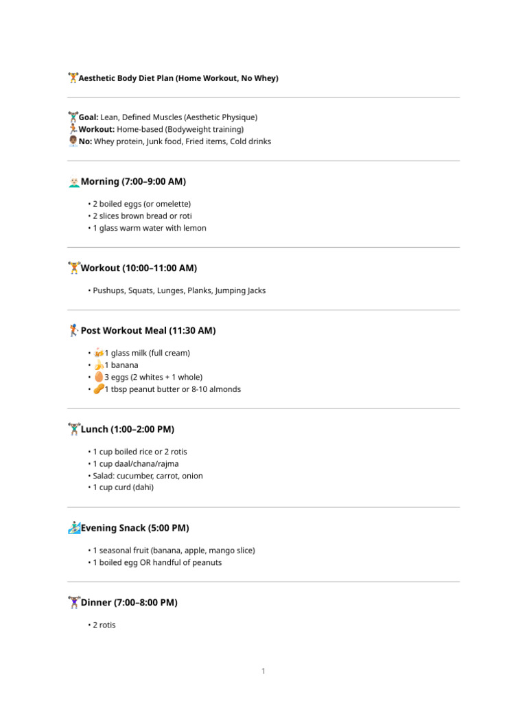 Aesthetic Diet Plan | PDF