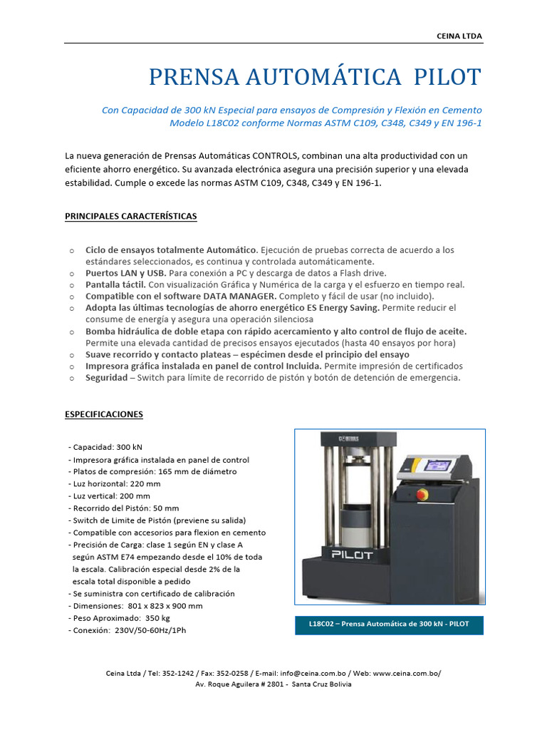 Catal. Cemento PILOT L18C02 | PDF | Informática