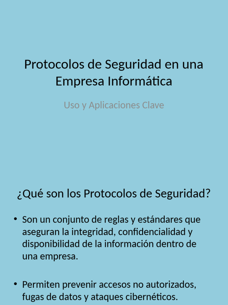 Protocolos Seguridad Empresa Actualizada | PDF