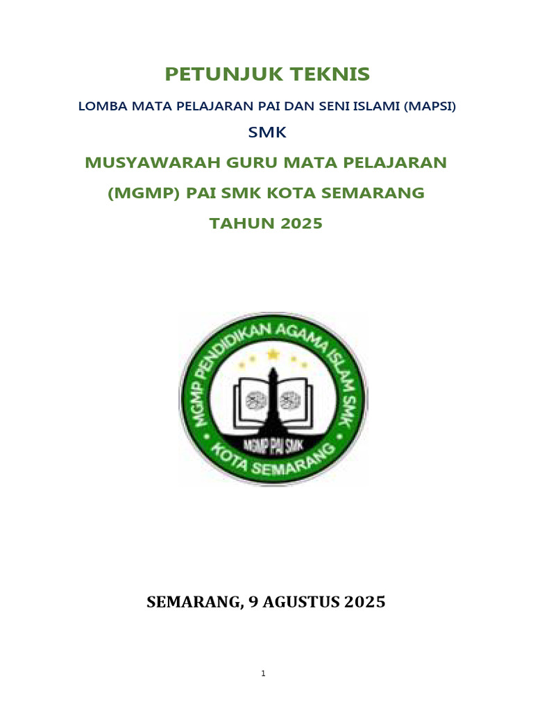 Juknis Lomba MAPSI 2025 Semarang | PDF