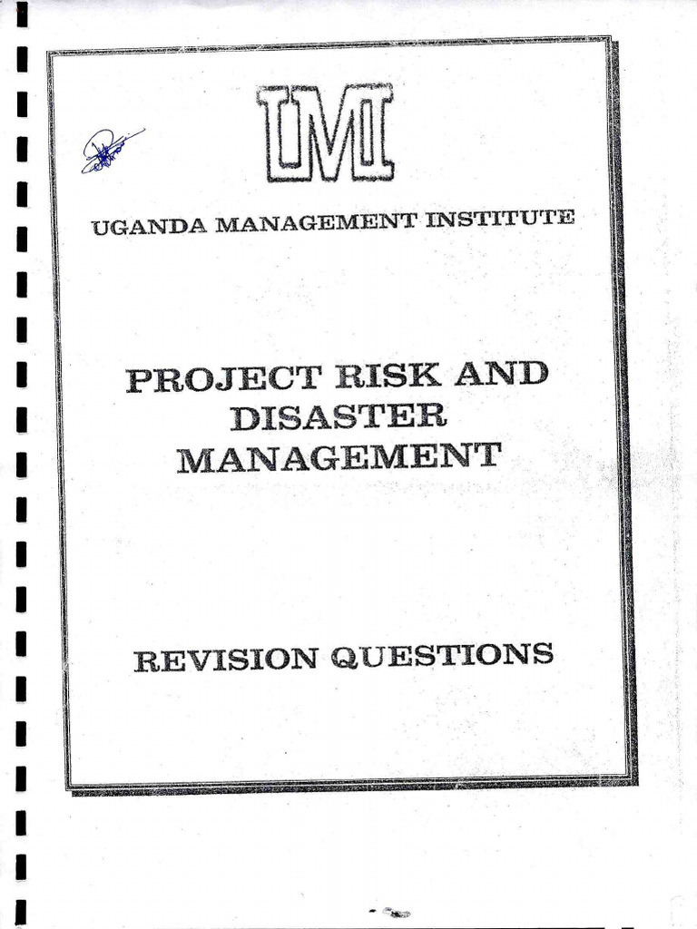 1.project Risk and Disaster Management QTN &ans | PDF