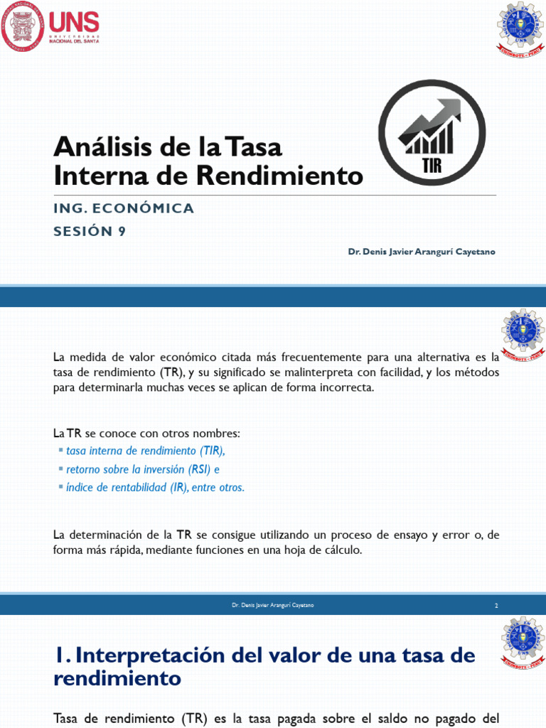 Tasa Interna de Retorno | PDF | Tasa interna de retorno | Economias