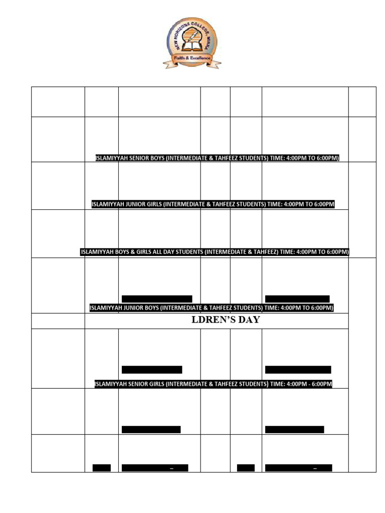 3RD Term 2024-2025 Final CT Timetable | PDF