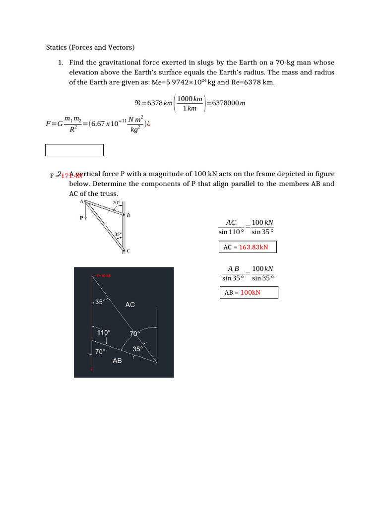 Statics Forces and Vectors | PDF | Force | Euclidean Vector