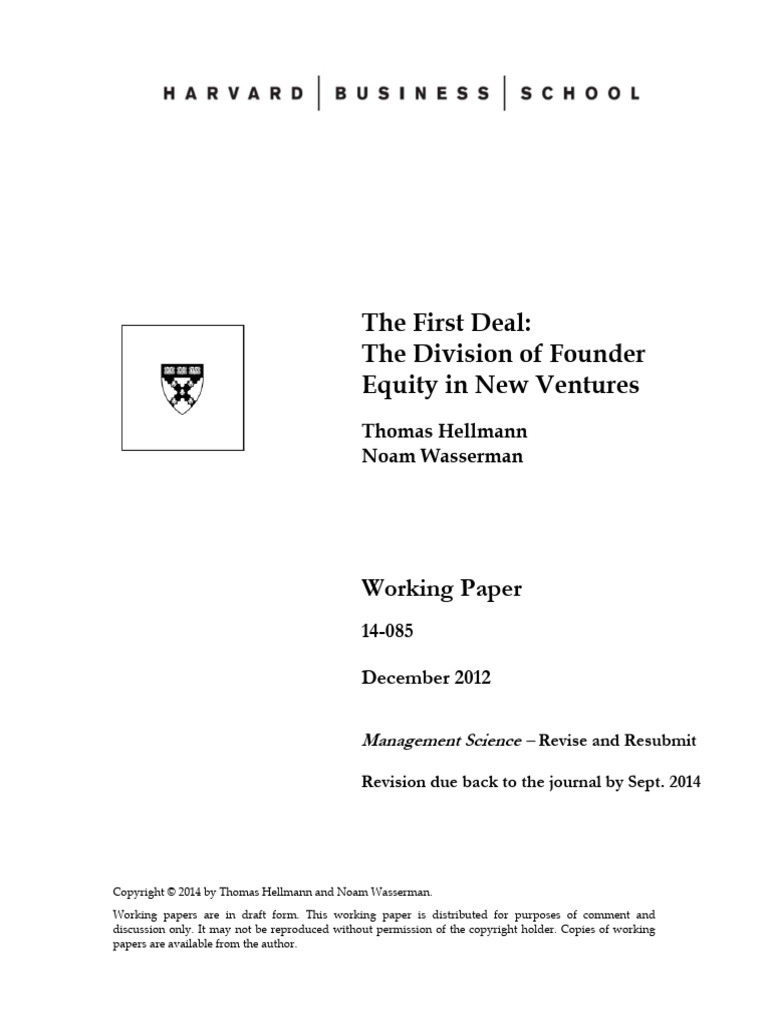 Founder Equity Division in Startups | PDF | Hypothesis | Statistics