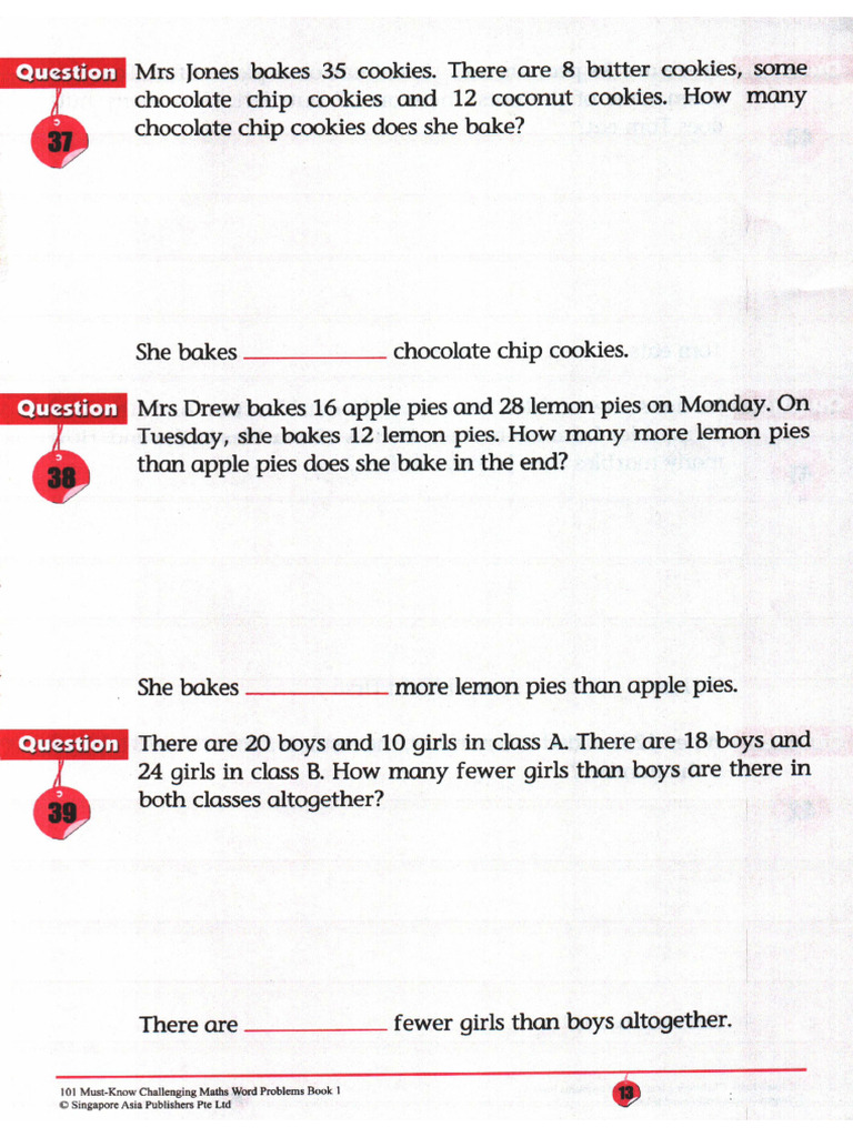 101 Challenging Math Word Problems Book 1-17 | PDF