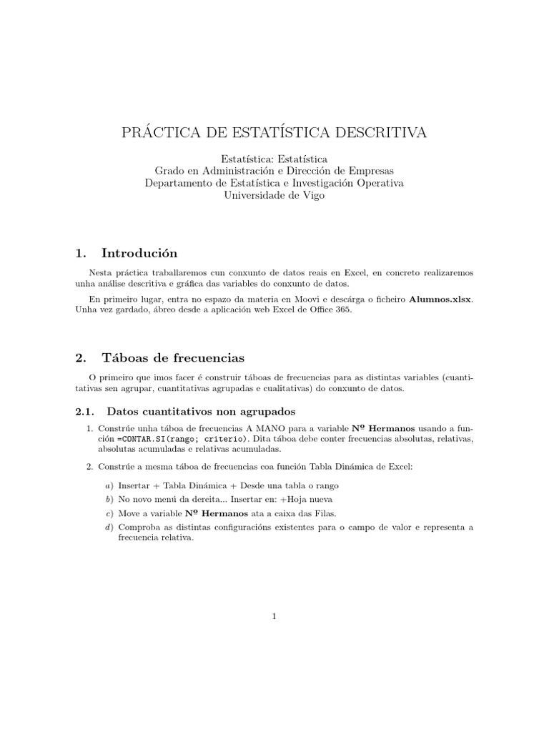 Practica Excel 1 | PDF