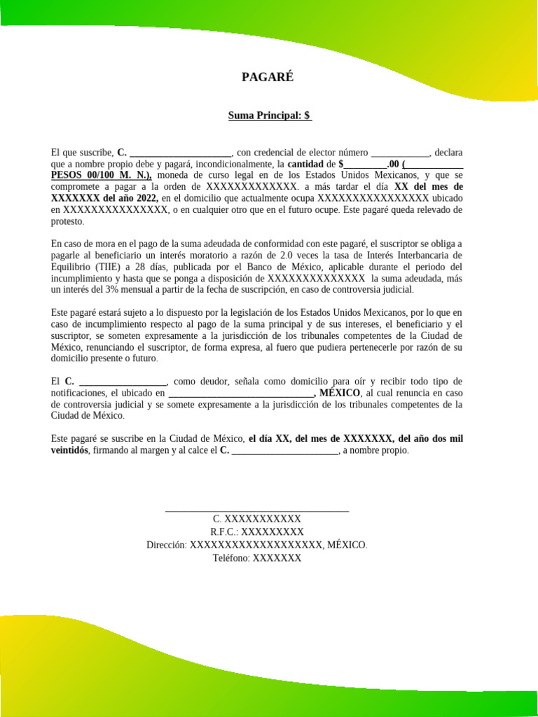 Formato Pagare en Mexico | PDF