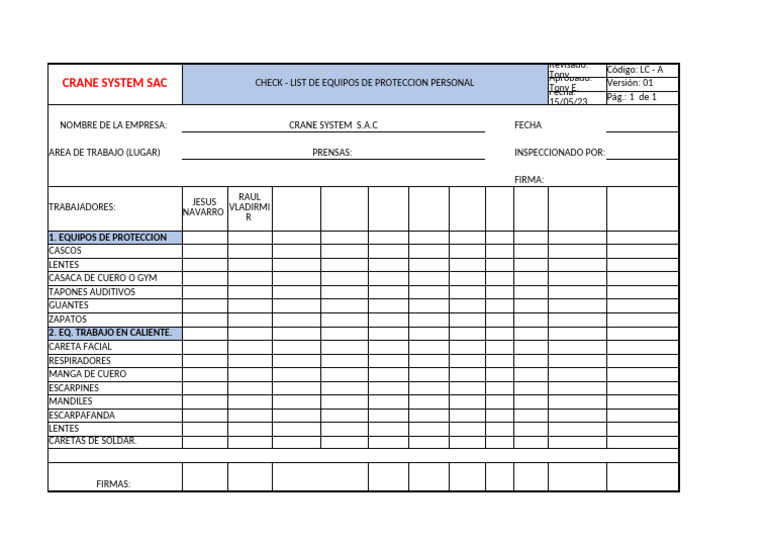 Registro Epp S | PDF