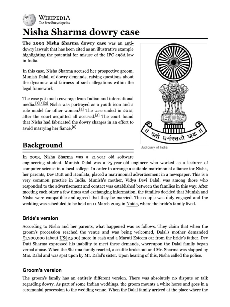 2003 Sharma Dowry Case | PDF