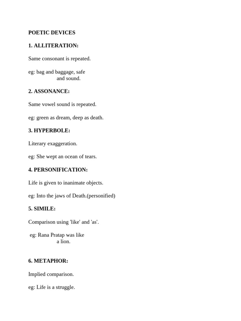 Poetic Devices | PDF
