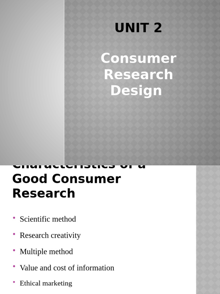 CB - U2 - Consumer Research Design | PDF