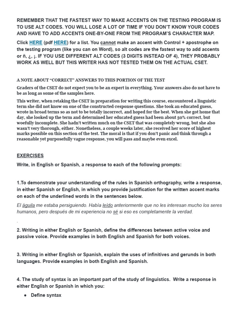 Aacd55f3-CSET Subtest I Constructed Response Practice | PDF | English ...