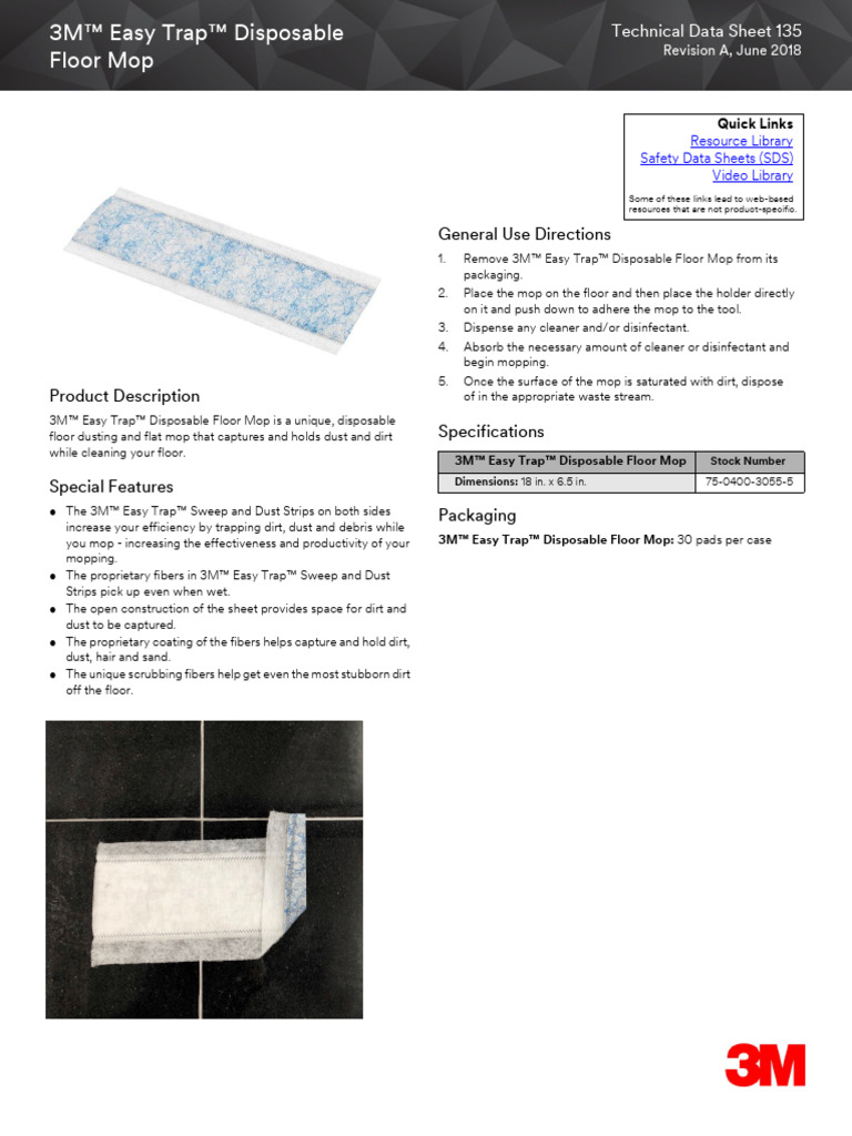 3M Easy Trap Disposable Floor Mop Guide | PDF