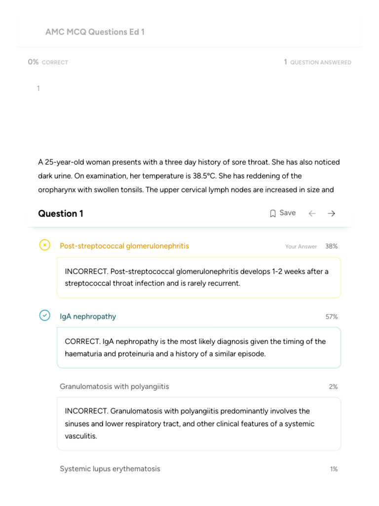 AMC MCQ Questions Ed 1 - EMedici | PDF