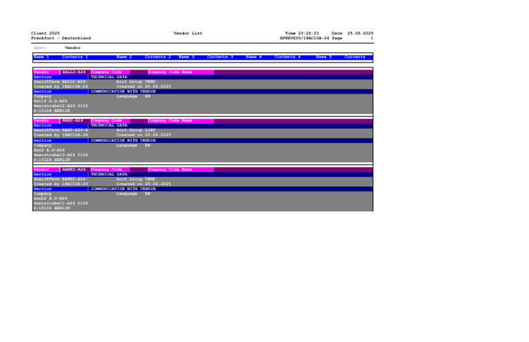 Vendor Master Data List - PT2 | PDF