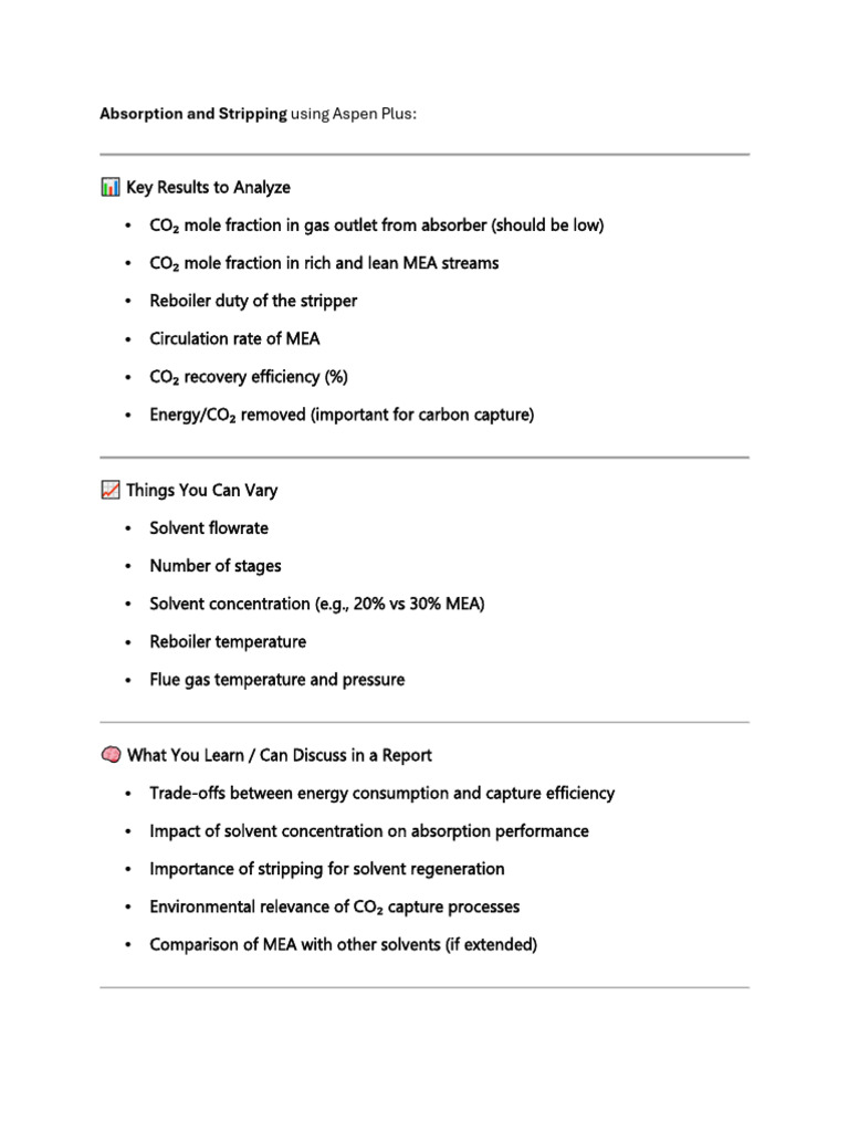 Aspen Plus CO₂ Absorption Analysis | PDF