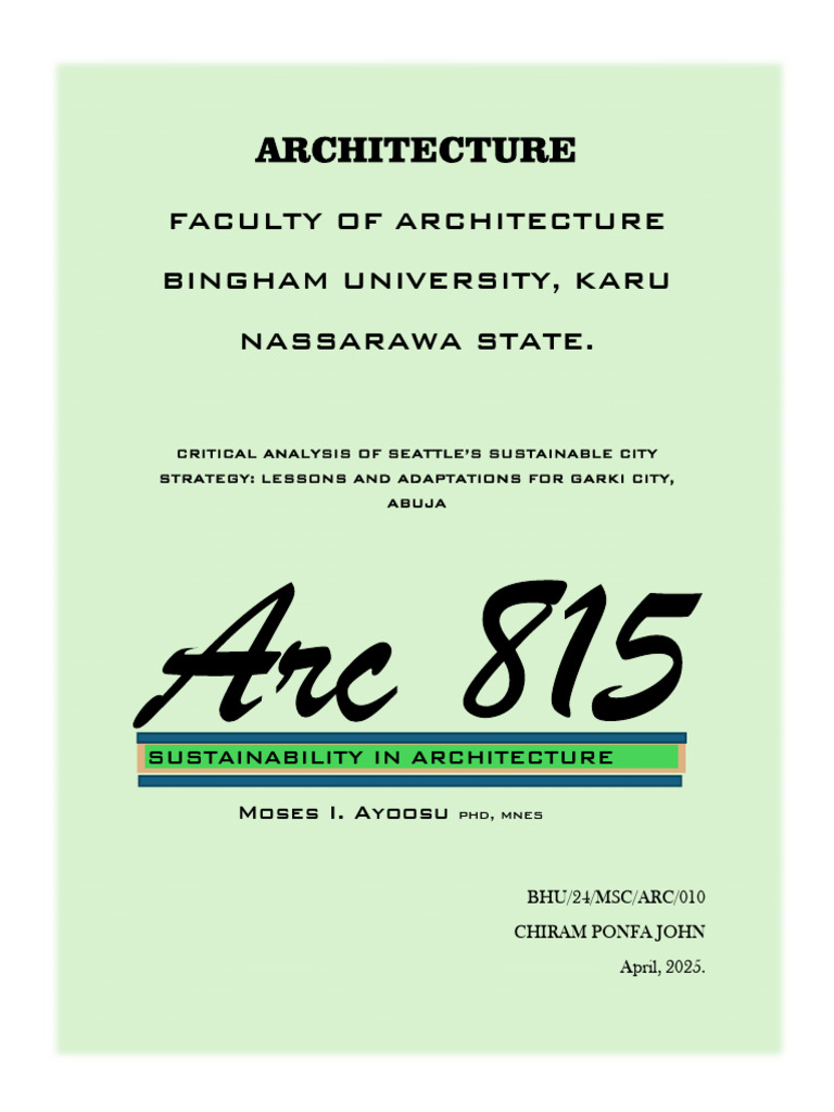 Seattle's Sustainability Lessons for Garki | PDF | Sustainability ...