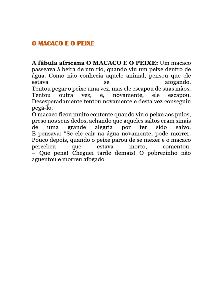 O Macaco e o Peixe | PDF