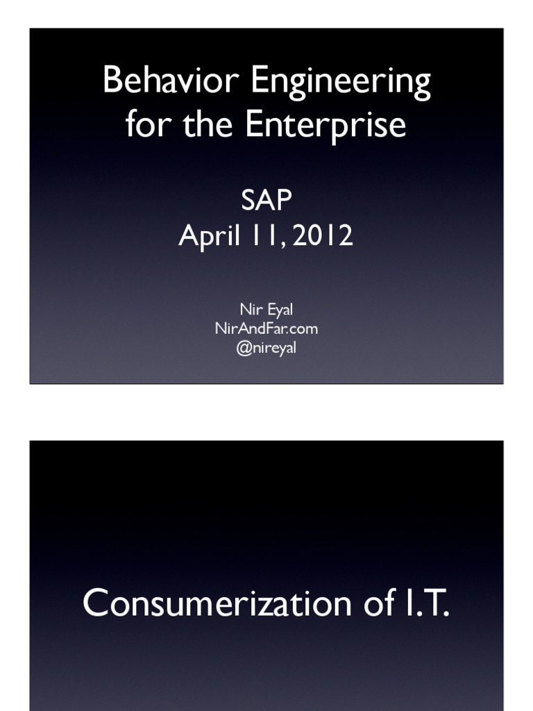 Behavior Engineering For The Enterprise (Presentation For SAP) | PDF ...